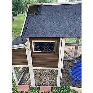 ZUZZEE Solar Panel Dual Fans Kit 10W 12V, Waterproof Solar Panel Powered Fans with 2m Cable, Outdoor Portable Ventilator Exhaust Fan for Greenhouse, Chicken Coops, Shed, Pet House (with 2 Fans)