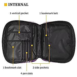 Poceacles Purple Marble Priint Bible Cover for Women Large Bible Bags Book Case Bible Case Church Tote Bags with Handle and Zipper Pocket Study Bible Holder