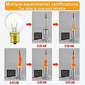 Lava Lamp Bulb 6 Pack S11 25W E17 Base Lava Lamp Light Bulb,Replacement Bulbs for 14.5 Inch Lava Lamps and Glitter Lamps,120 Volt,Dimmable,2700K Warm White
