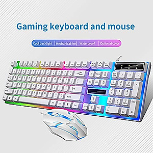 MuYiYi11 Receiver 2Pcs/Set G21B Office Mouse Backlight Wired USB Mechanical Gaming Keyboard Mouse for Office Office Mouse for Home Computer Peripherals