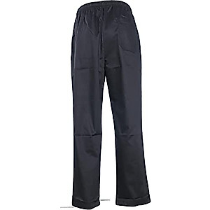 LEQC 2-Pack Essential Baggy Classic Black Chef Pants (Large)