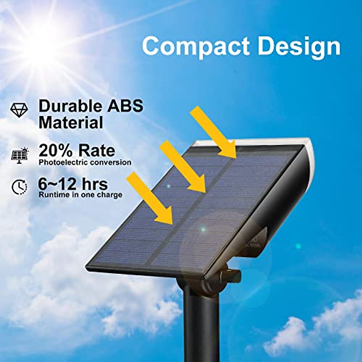 Solar Spot Lights Outdoor, Consciot 12 LEDs IP67 Waterproof Dusk-to-Dawn Solar Landscape Spotlights, Auto On/Off, 2-in-1 Adjustable Solar Powered Wall Lights for Garden Yard, 6 Pack (3000K Warm White)