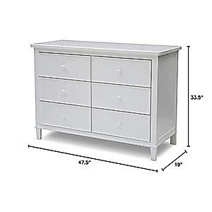 Delta Children Haven 6 Drawer Dresser, Greenguard Gold Certified, White
