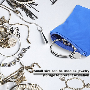 Fumete 8 Pcs Silver Storage Bags Anti Tarnish Zippered Jewelry Keeper 6x6 9x12 15x15 in Silver Pouches for Silverware Silver Jewelry (Black)