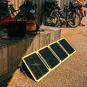 SunJack 60 Watt Foldable IP67 Waterproof ETFE Monocrystalline Solar Panel Charger with DC/USB QC3.0/ Type-C + 100W 25600mAh Power Bank for Cell Phones, Laptops, Power Stations and More