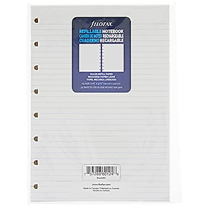 Filofax Notebooks A5 Ruled Journal Refill, Movable, 8 1/4 x 5 13/16 inches, 32 Cream Sheets Fits Filofax Refillable A5 (B152008U)