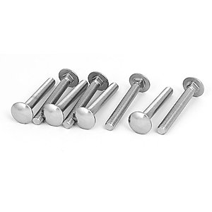 uxcell M8x60mm 304 Stainless Steel Round Cap Square Neck Trailer Carriage Bolts 8pcs