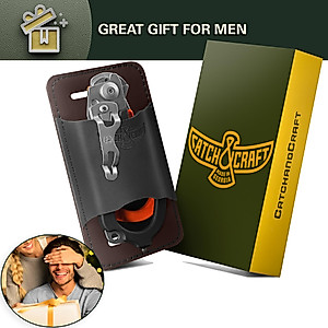 CatchandCraft Raptor Holster with Belt Loop - Durable Leather Sheath for Trauma Shears - Compact Accessory for Emergency Kit