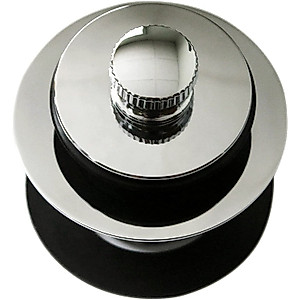 Westbrass D941K-05 1-3/8" Fine Thread Twist & Close Bathtub Drain Trim with One-Hole Overlfow Faceplate and Universal Adaptor, Polished Nickel