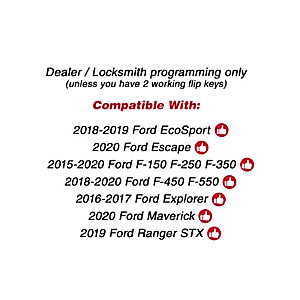 KeylessOption Keyless Entry Car Remote Uncut Ignition Flip Key Fob for Ford F150 F250 N5F-A08TAA