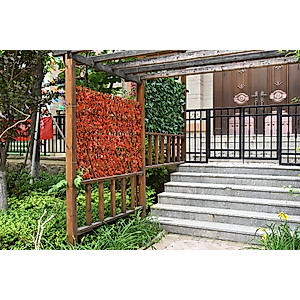 GLANT Expandable Fence Privacy Screen for Balcony Patio Outdoor,Decorative Faux Ivy Fencing Panel,Artificial Hedges (Single Sided Leaves) (1, Green-Ivy)