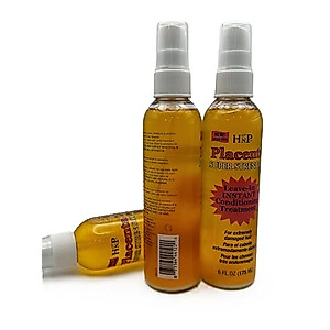Hask Placenta Leave-In Conditioning Treatment Super Strength 5 Ounce (145ml) (3 Pack)