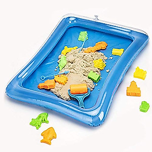 Kilpkonn 2Pcs Inflatable Sand Tray, Portable Foldable Inflatable Cooler Sand Box, Sand Molds Tools Sandbox for Play Sand