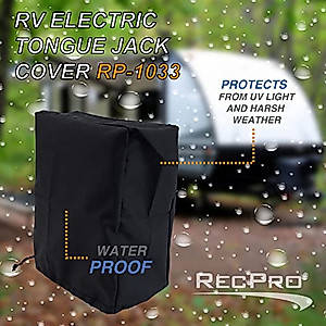 RecPro RV Electric Tongue Jack Cover | Universal Protective Cover for Electric Jacks