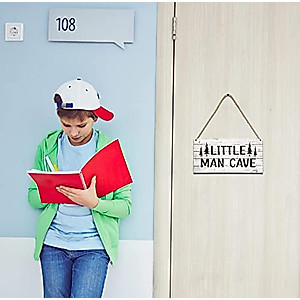 5"x10" Little Man Cave Wood Sign, Nursery Decor For Boys, Natural Baby Room Wall Decor, Woodland Playroom Decor, Gift for Baby Shower, Toddler Kids Bedroom Living Room Hanging Sign -A05