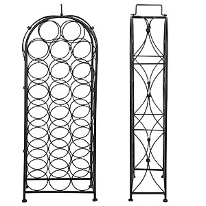 HomGarden 23 Bottles Wine Rack Stand Floor Wine Holder Racks Metal Arched Free Standing Bottle Display Stand - No Assembly Required