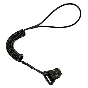 Ergodyne Coiled Lanyard with Clamp End, No Snag Design, Easily Attaches to Hard Hat, Tools, or Small Valuables, Weight Capacity 2lbs, Ergodyne Squids 3158, Black