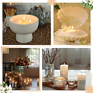 Pearled Candle Sand Wax Customized Powder Candle Making Sand Candles Kit Palm Wax Pearls All Natural Non Toxic Refillable Wax Sand with Wicks for DIY Pearled Candle Making(Unscented)