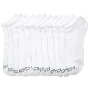 AND1 Men's Socks - Athletic Cushion Low Cut Socks (12 Pack), Size 6-12.5, White