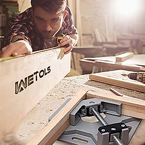 WETOLS Corner Clamp 1pcs 90 Degree Right Angle Clamp with Adjustable Aluminum Alloy Swing Jaw, Single Handle Clamps for Woodworking, Photo Framing, Gifts for Men Dad