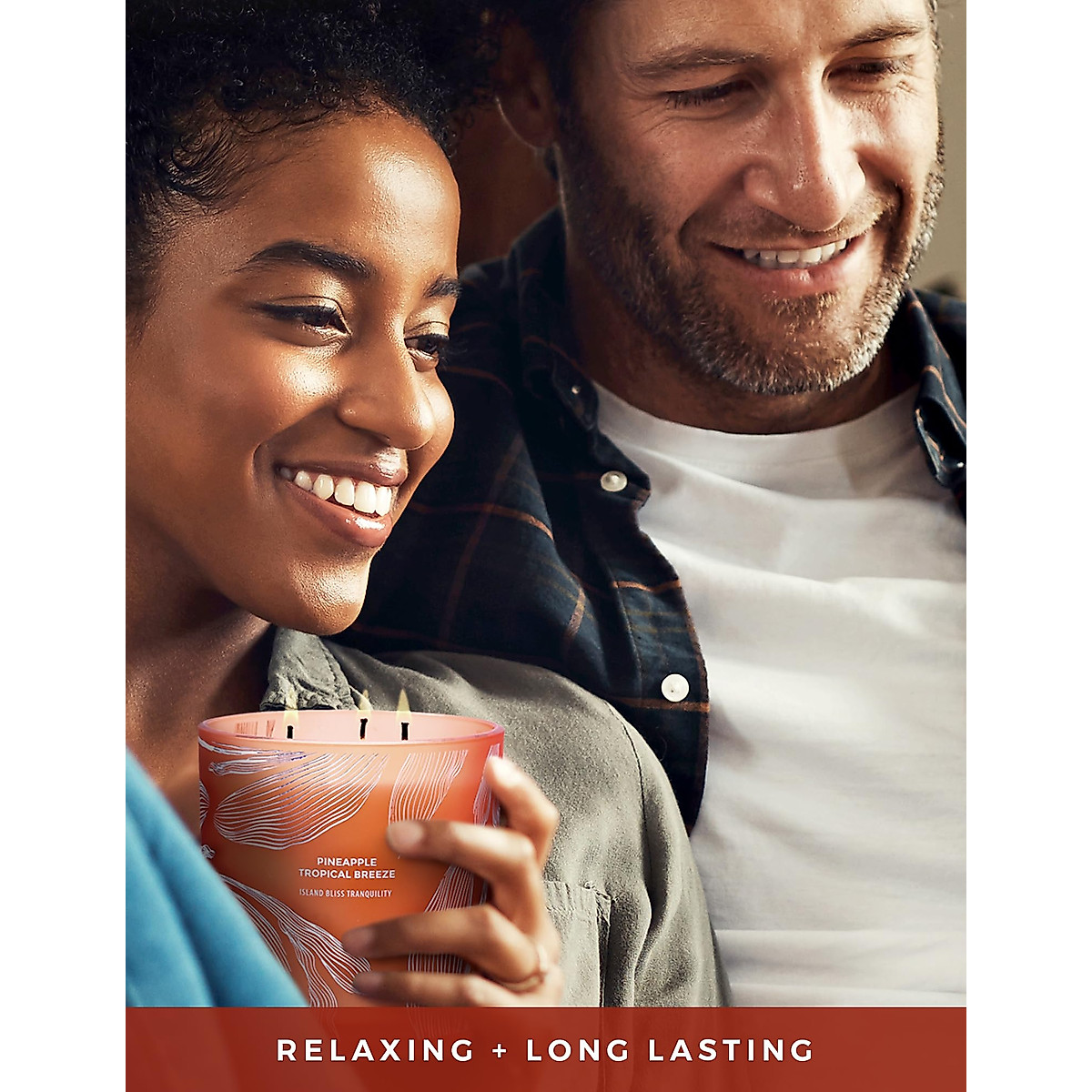 Pineapple Tropical Breeze 3 Wick Candle Large - Highly Scented Candle for Home 14.5 oz - Soy Candle - Home Fragrance Candles - Aromatherapy Relaxing Candle - Pineapple Paradise Candle for Men & Women