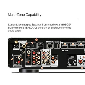 Marantz STEREO 70s 2-Ch AV Receiver (75W X 2) - 4K/120 and 8K Compact Home Theater Receiver, Class A/B Amplification, Supports Spotify Connect, Airplay 2, Bluetooth, & More via Wi-Fi & HEOS Multi-Room