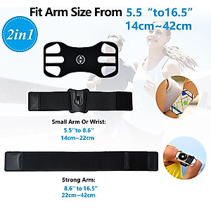 ZC GEL Running Armband Phone Holder, Arm&Wrist Phone Holder with 2 Different Lengths Strap Fit for Men Women Keep Your Phone Secure, Separable 360°Adjustable Phone Armband for Workout Running Jogging