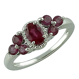 Carillon Ruby Gf Oval Shape Natural Non-Treated Gemstone 925 Sterling Silver Ring Engagement Jewelry for Women & Men