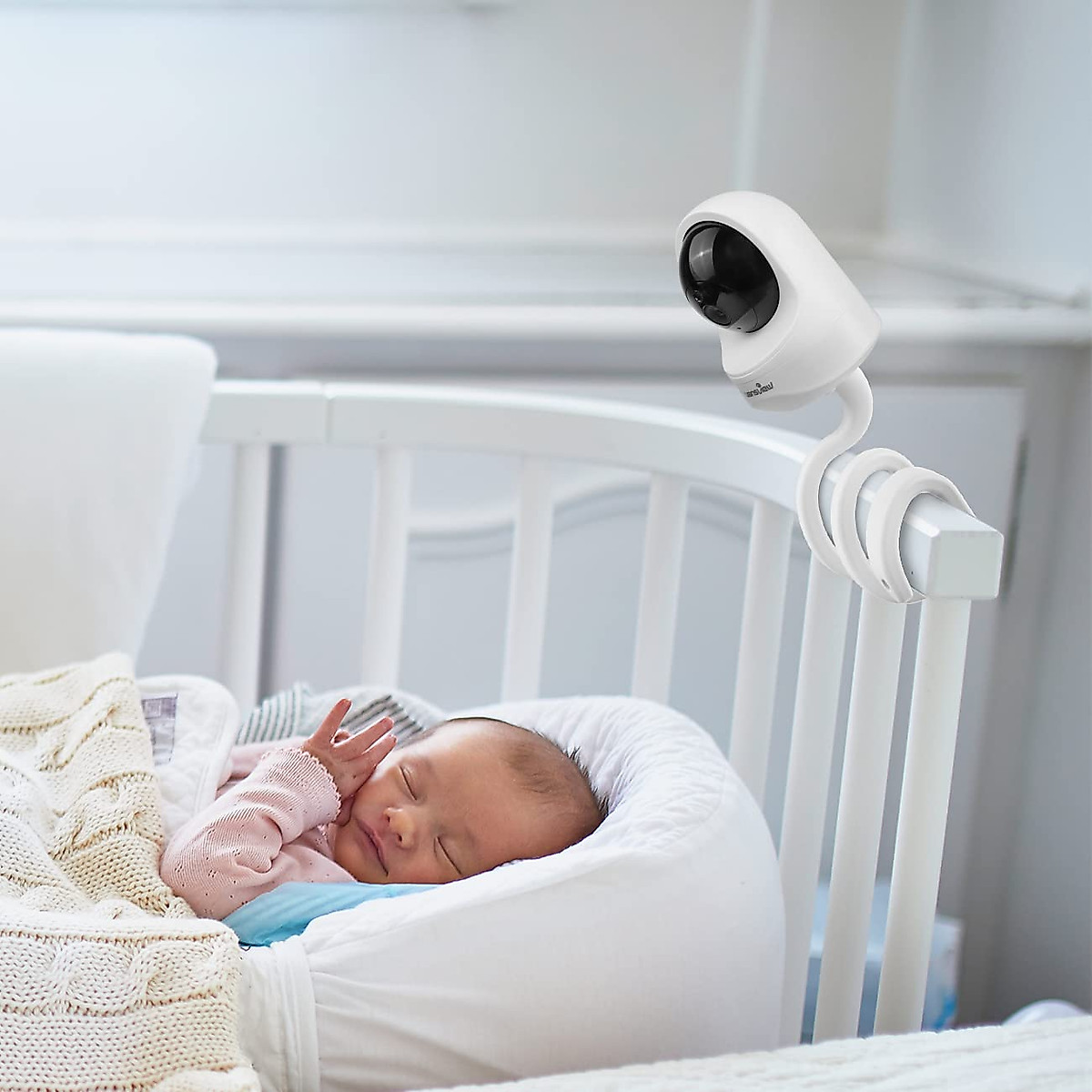 Anbage Baby Monitor Mount Baby Camera Holder Flexible Twist Mount Compatible with Wansview Baby Monitor Q6-W,Q5-B,Q5-W, Arlo Pro/Pro2/Ultra/Pro3/Go/HD Attached for Crib, Shelves or Other Places
