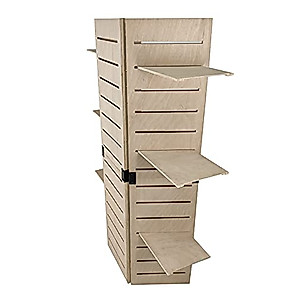 FixtureDisplays® 48.0" x 59.5" x 14.5" Wooden Retail Shelving Unit w/ 3 Shelves, Folding Panels - Pine Wood 19404NEW-NPF