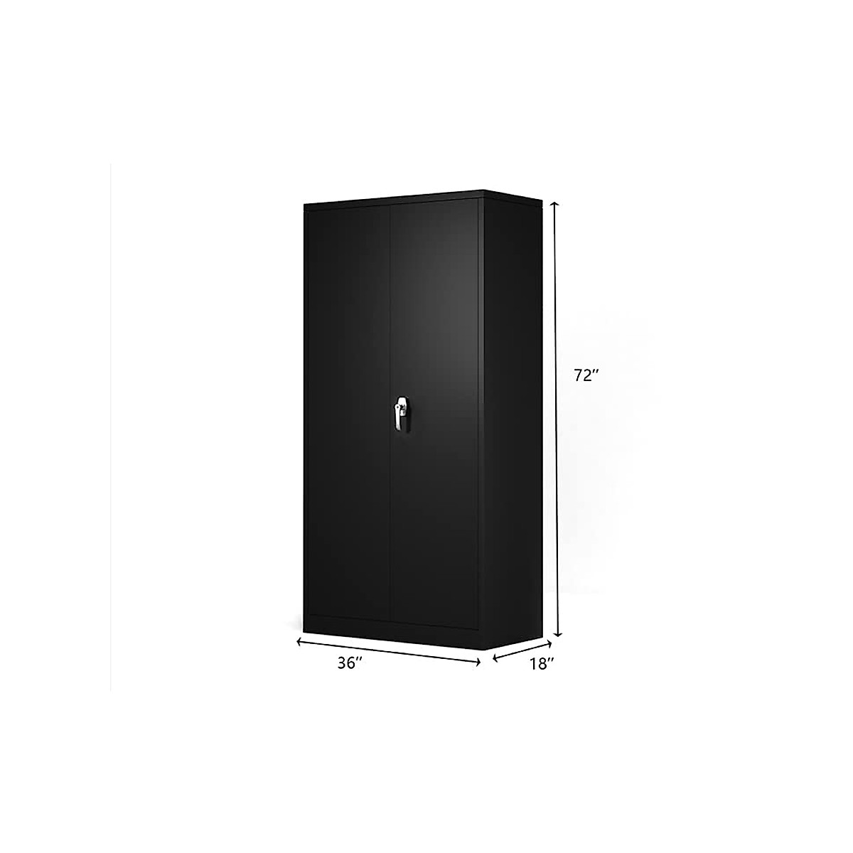 SUXXAN Metal Wardrobe Storage Cabinet, Industrial Steel Storage Cabinet with Adjustable Shelves and Hanging Rod, Modern Style for Home Office, Assembly Required