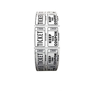 THE TICKET GURUS-Double Raffle Ticket Roll : roll of 2000-(White)