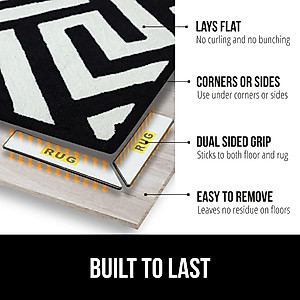 Gorilla Grip Antifatigue Mat Set of 2 and Rug Grippers 12 Pack, Antifatigue Mats Size 17x48 and 17x24 in Red, Supportive Memory Foam, Rug Grippers are Dual Sided Flexible Carpet Gripper, 2 Item Bundle