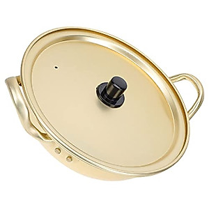 Pot Rice Cooker Steamer Instant Hotpot Asian Ramen Aluminum Ramyun Cooker Pan Korean Traditional Pot Cooking Noodles Pot Ramen Pot Yellow Aluminum Alloy Pot Food French Golden