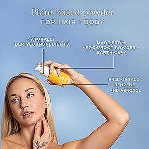 Cleo+Coco - Natural Dry Shampoo Powder - For Body & Hair - For Women - Absorb Odor & Sweat - Essential Oils & Arrowroot Powder - Free of Talc & Parabens - PCR - Made in USA - Grapefruit Bergamot - 4oz