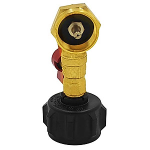 MCAMPAS Elbow Refill Adapter for 1lb Propane. Fits QCC1 Propane Tank 20 lb and 1 lb. Tank Throwaway Disposable Bottle Propane Refillable Gas. Propane Fitting Adapter Valve with On/Off Control Valve