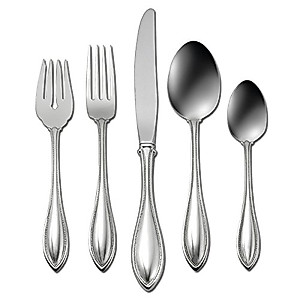 Oneida American Harmony 20 Piece Everyday Flatware, Service for 4, 18/0 Stainless Steel, Silverware Set, Dishwasher Safe, Silver