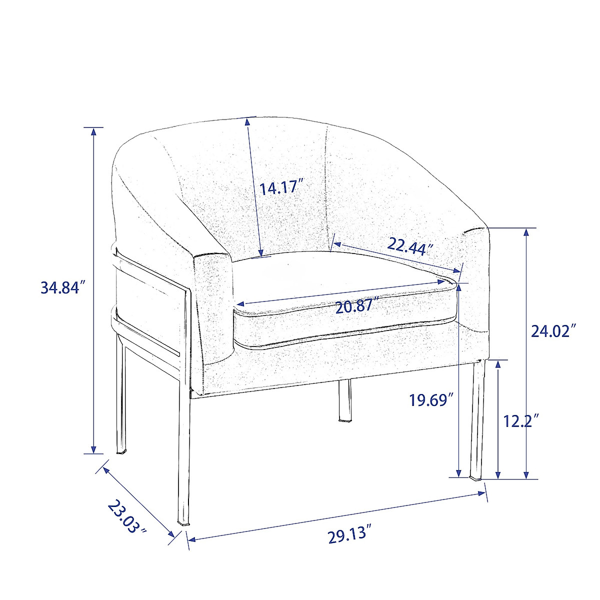 annjoe Accent Chair Living Room Chair Arm Chair Upholstered Chair Leisure Chair with Metal Frame Legs for Home Kitchen Bedroom Set of 2
