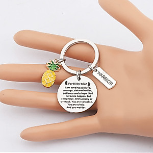 MYOSPARK IVF Pineapple Gift Fertility Wish Keychain IVF Pregnant Wish Gift IVF Gift for Infertility Mom Transfer Day TTC Gift (Fertility Wish KC)
