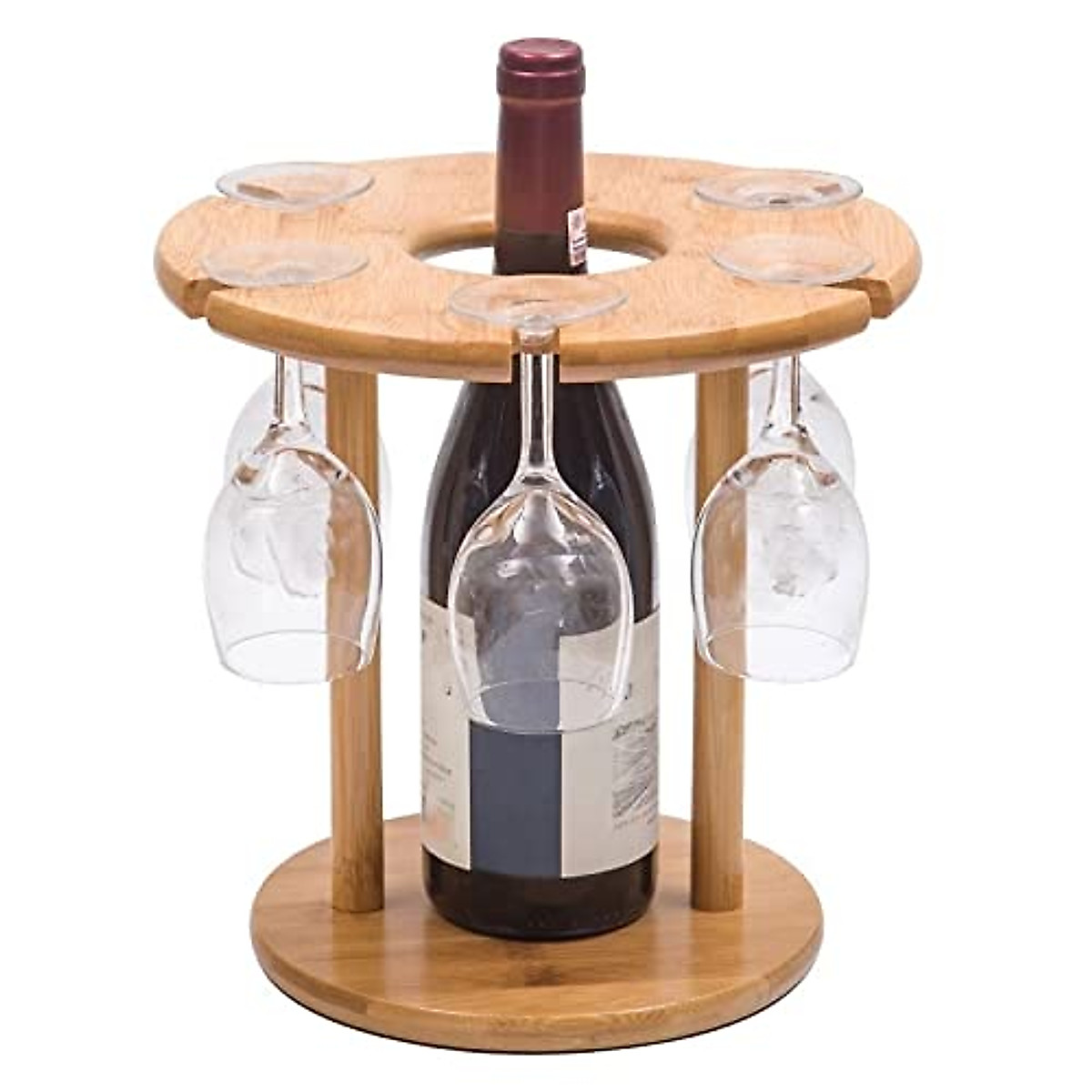 ZYZMH Round Holder Countertop Stand Retro Tabletop Display for Single Bottle Bar Rustproof Barware Living Room Wine Rack Organizer