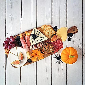 KARRYOUNG Acacia Wood Cutting Board with Handle - Wooden Charcuterie Board for Bread, Meat, Fruits, Cheese and Serving，Butcher Block Carving Board for Kitchen Chopping，17 x 7 Inch