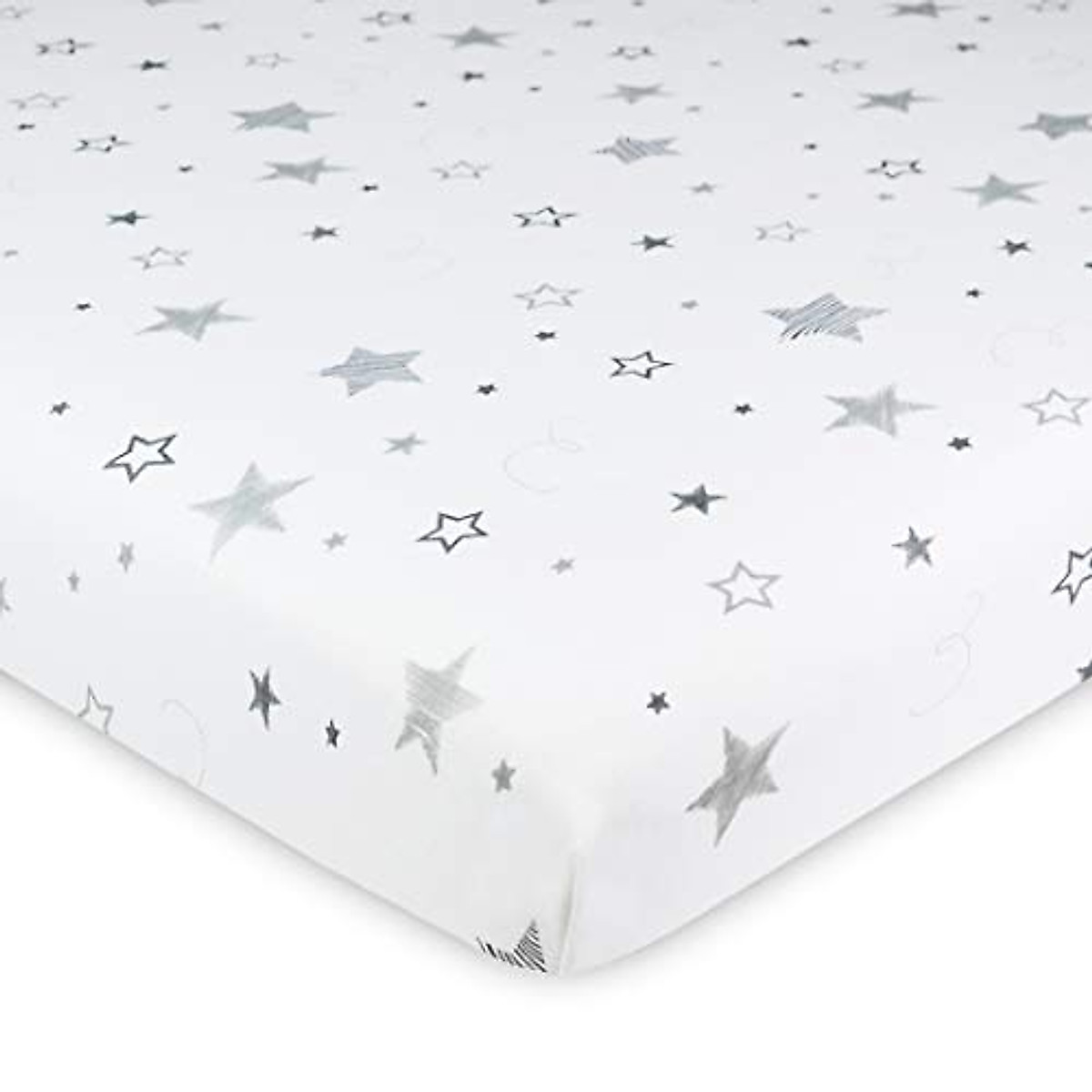 American Baby Company Printed 100% Cotton Knit Fitted 18" x 36" Cradle/Bassinet Sheet - Compatible with Mika Micky Bassinet, Super Stars, Soft Breathable, for Boys and Girls