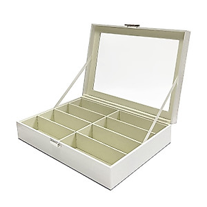 UnionBasic 8-slot Sunglasses Glasses Organizer Collector Storage Case, Croco White