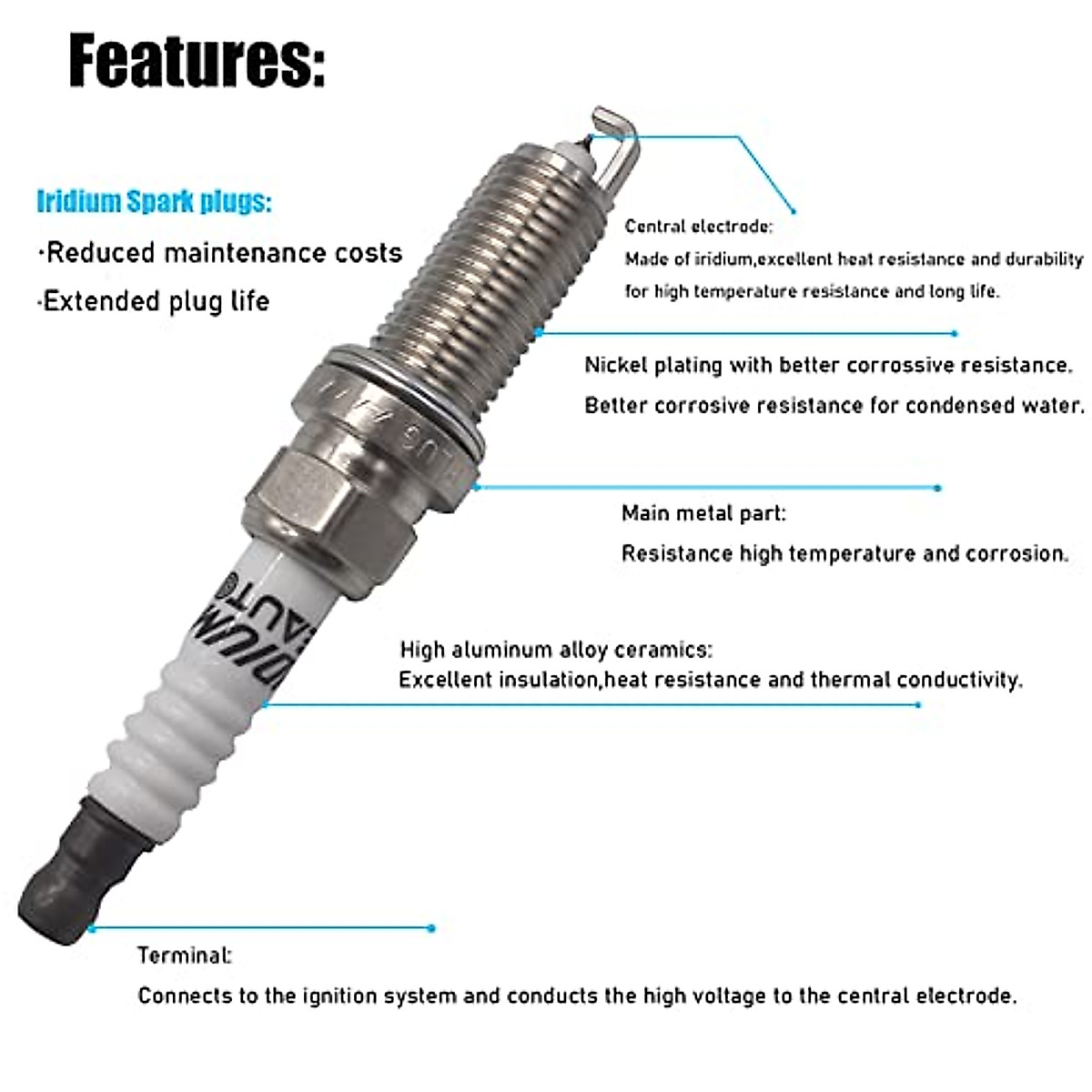 OYEAUTO Iridium Spark Plug Ignition Coil Pack Set of 6 UF242 30520-P8E-A01 Compatible with Honda Odyssey Accord Acura TL CL 3.0L 3.5L 3.7L V6