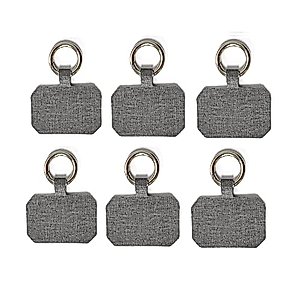 Universal Phone Tether Tab Phone Lanyard Patch,6 Pack Secure Phone Strap Hands Free Holder,Connector Card for Phone Lanyard Phone Strap Patch Phone Necklace Tender-Grey A