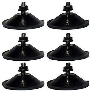 XJKJ Black M6 x 19 6-PCS Large Suction Cup Set of rsuction Cup Screw Thickened Suction Cups, Transparent PVC Suction Cups, with 5nut Screws, Super Strong Adhesive Glass Suction Cup Bracket (Black)