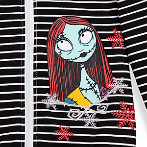 Disney Nightmare Before Christmas Jack Skellington Sally Toddler Girls French Terry Zip Up Hoodie Black-White 2T