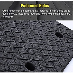 Threshold Ramp, Barrier-Free Transition Rubber Ramp for Door Threshold Wheelchairs Driveway, Indoor Outdoor Garden Steps Auxiliary Curb Ramps, 5 6 7 8 9 10 11 12 13 14 15cm Tall (Size : 5cm/1.9in)