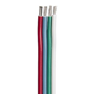 Ancor 160099 Bonded Cable, 18/4 AWG (4 x 1mm2), Flat - 1000ft - RD/LB/GN/WH