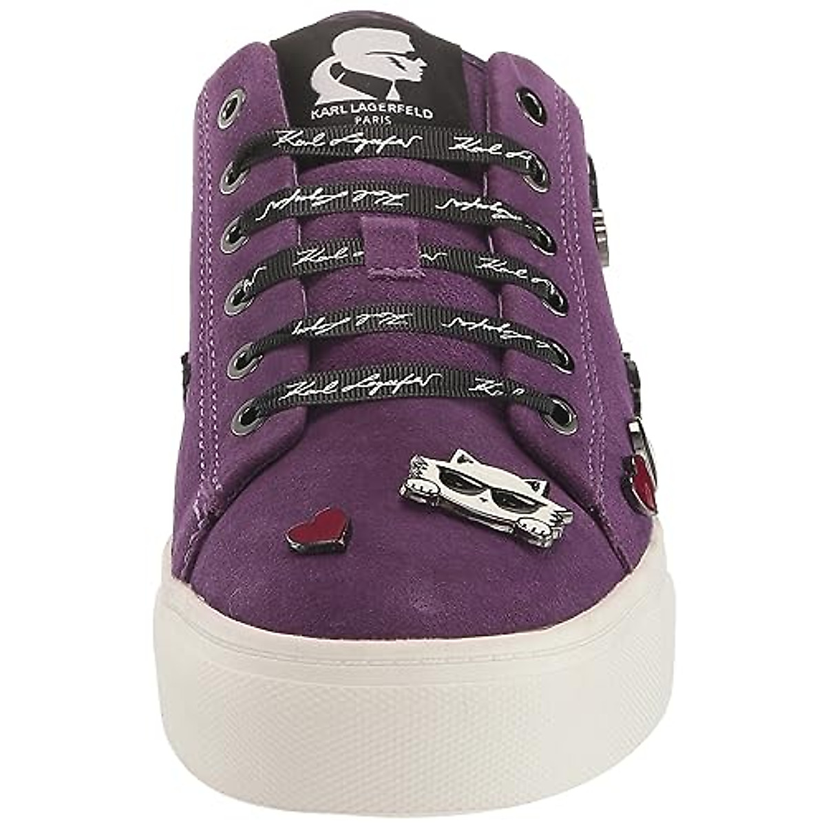 Karl Lagerfeld Paris Cate Shoes – Sneakers for Women with Iconic KLP Pins, Violet, 8